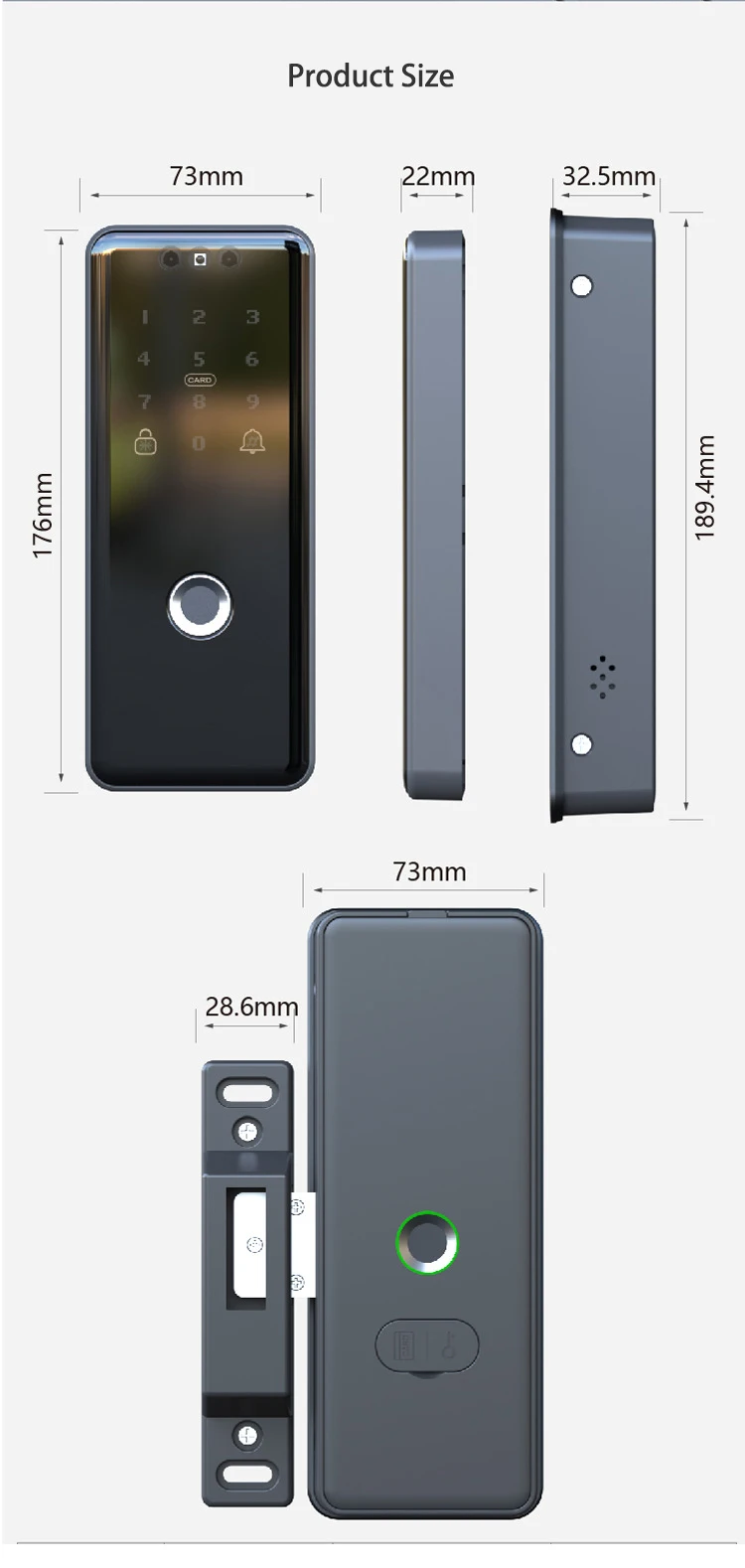 Double sides sync smart rim lock