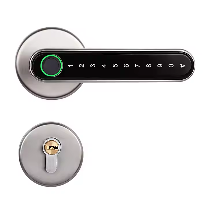 Split lever smart door lock