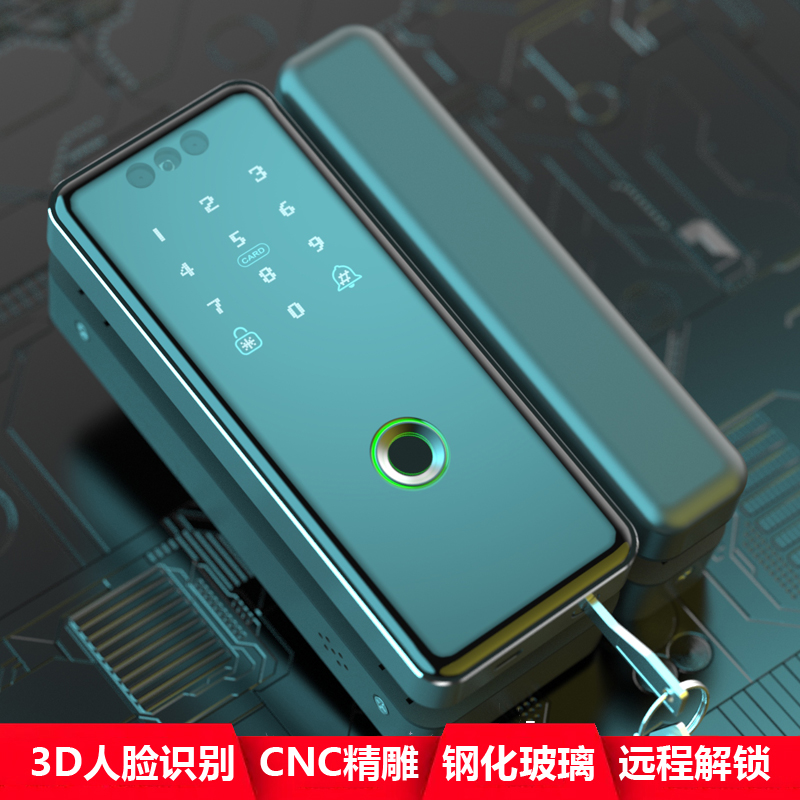 Face recognition glass door lock